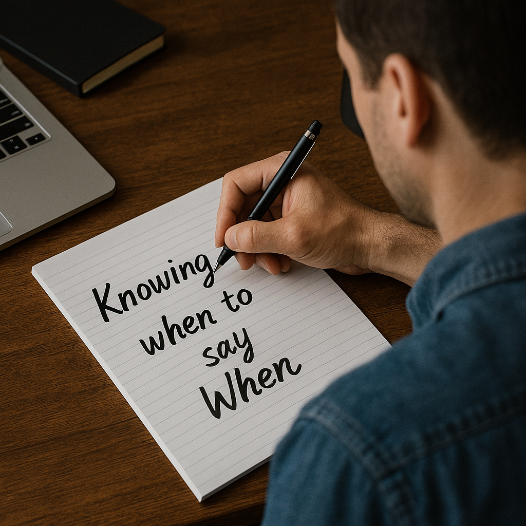 Knowing when to say When – Common Man Gazette